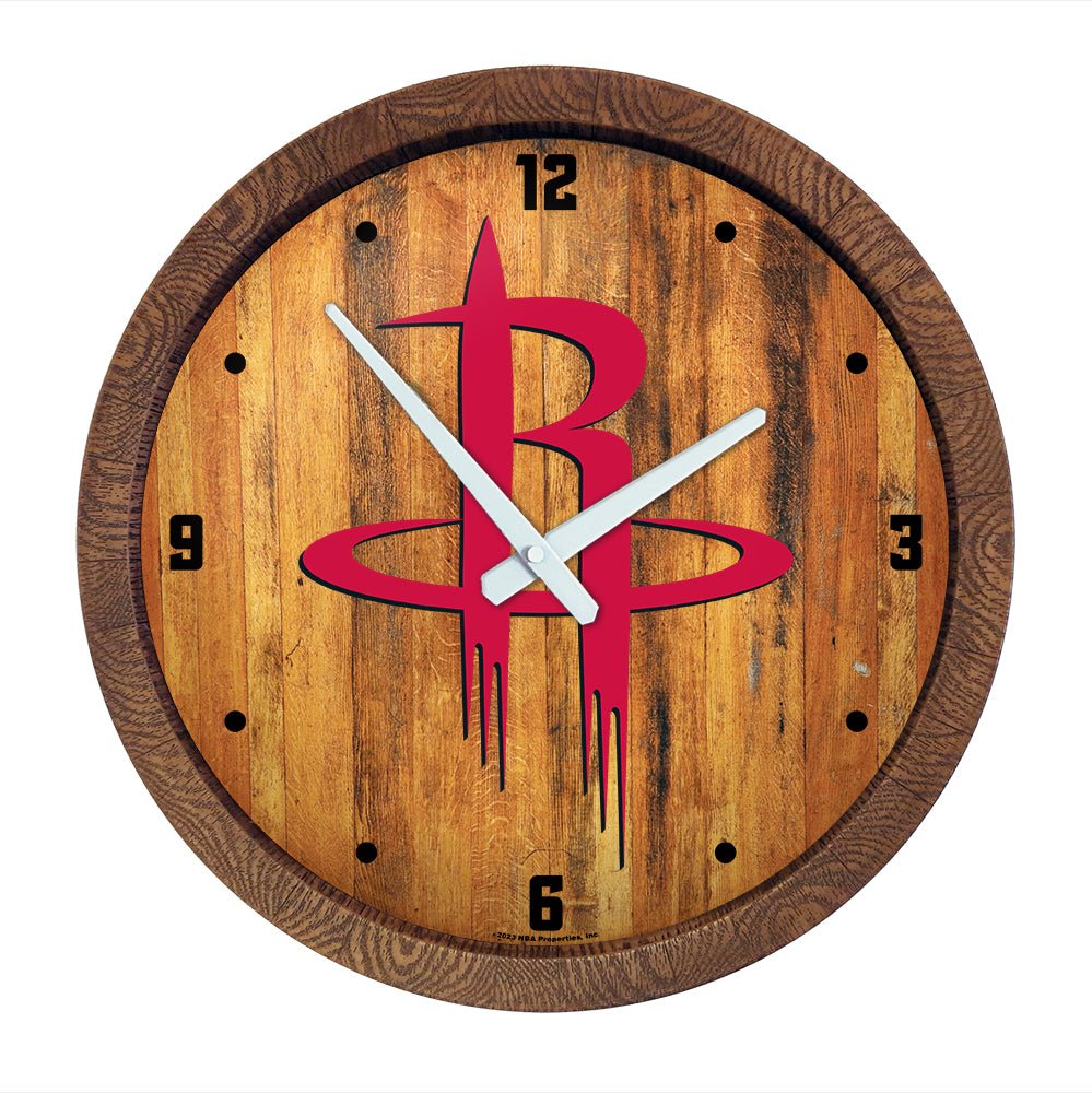Houston Rockets Faux Barrel Top Clock The Fan Brand