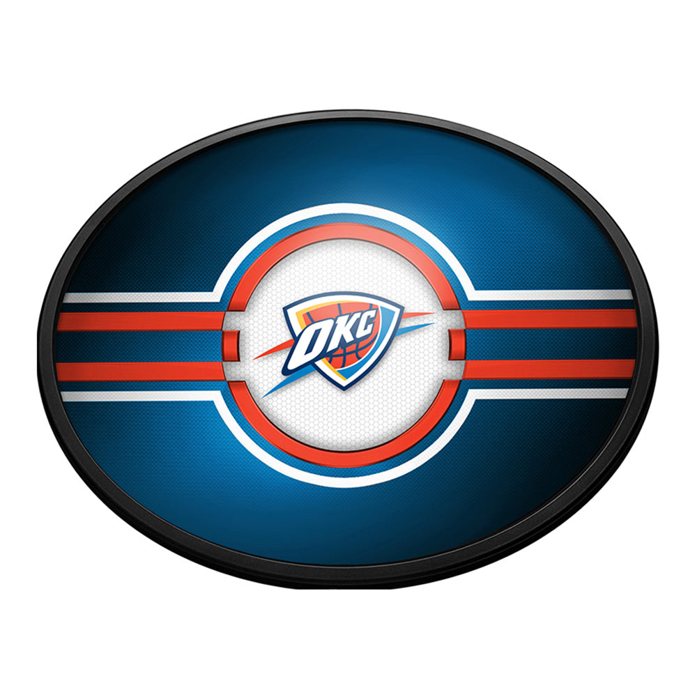 Oklahoma City Thunder: Oval Slimline Lighted Wall Sign - The Fan-Brand