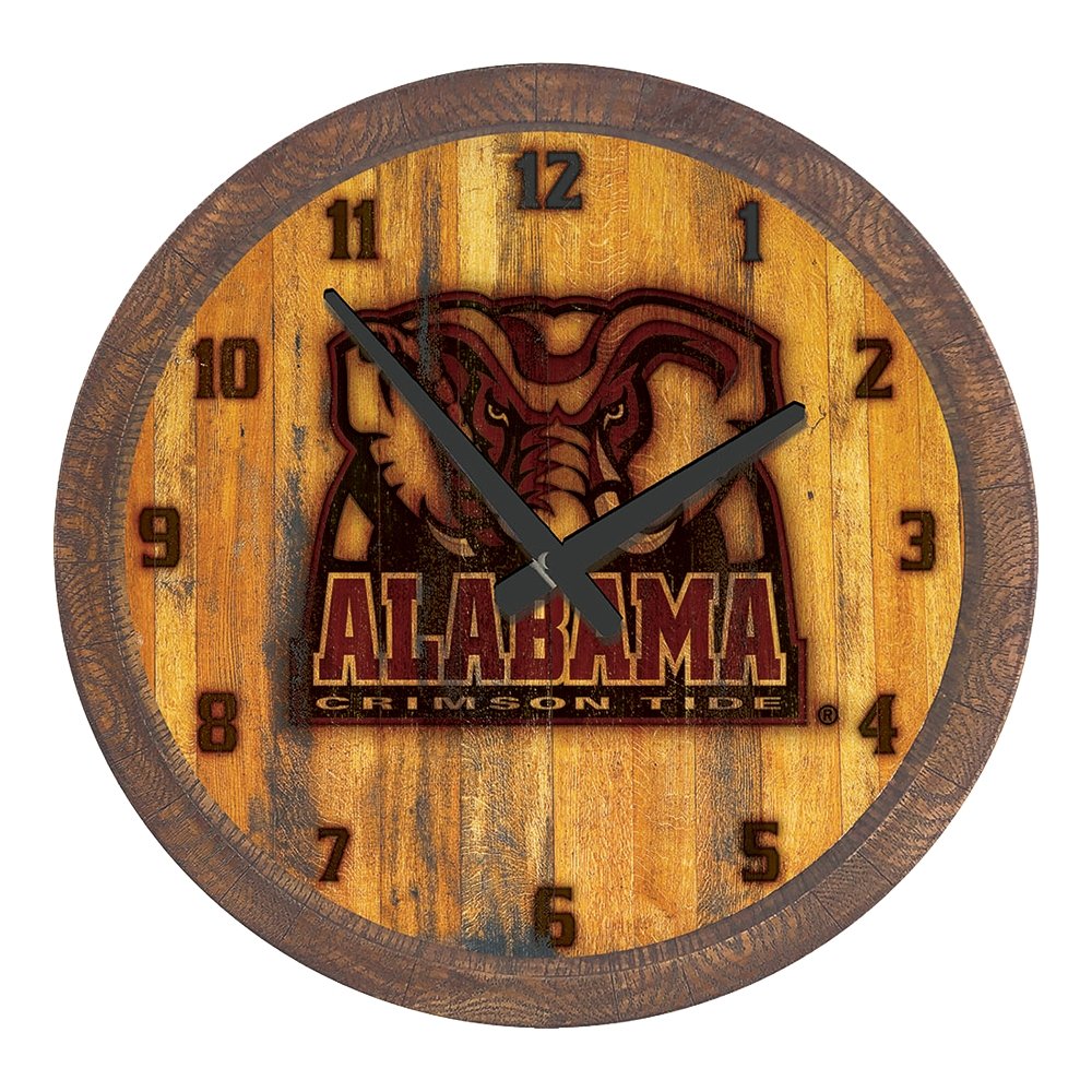 Alabama Crimson Tide: Al Logo - Branded "Faux" Barrel Top Wall Clock ...