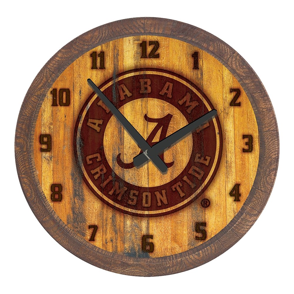 Alabama Crimson Tide: Seal - Branded "Faux" Barrel Top Wall Clock - The ...