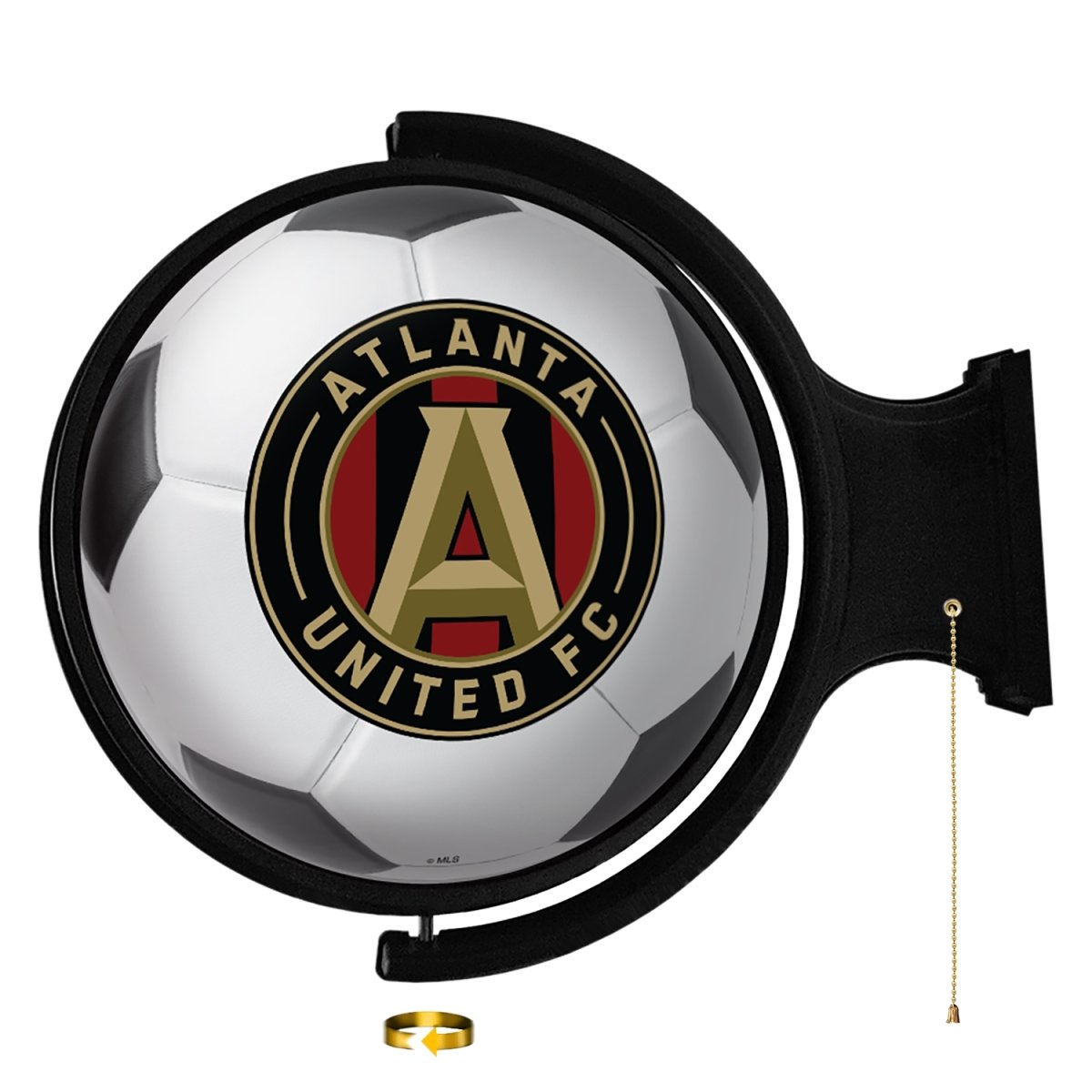 Atlanta United: Soccer Ball - Original Round Rotating Lighted Wall Sign ...