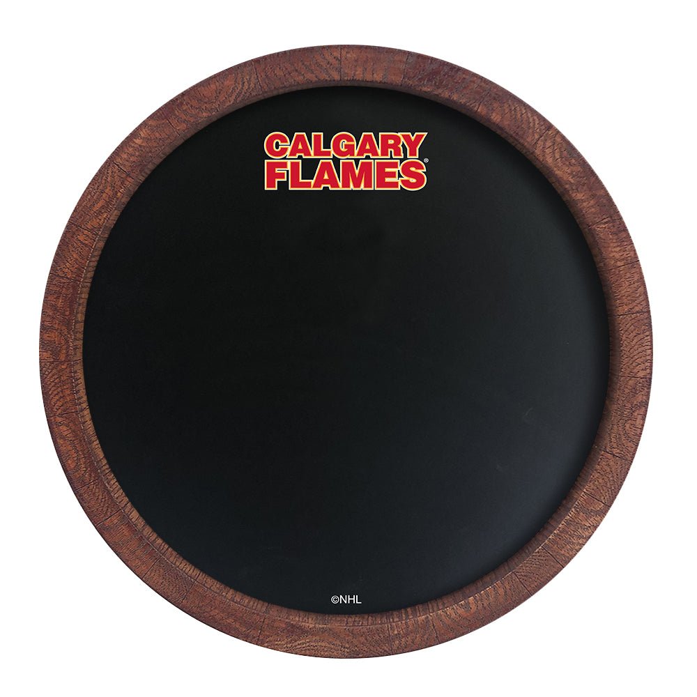 Calgary Flames: Secondary Logo - Barrel Top Chalkboard Sign - The Fan-Brand