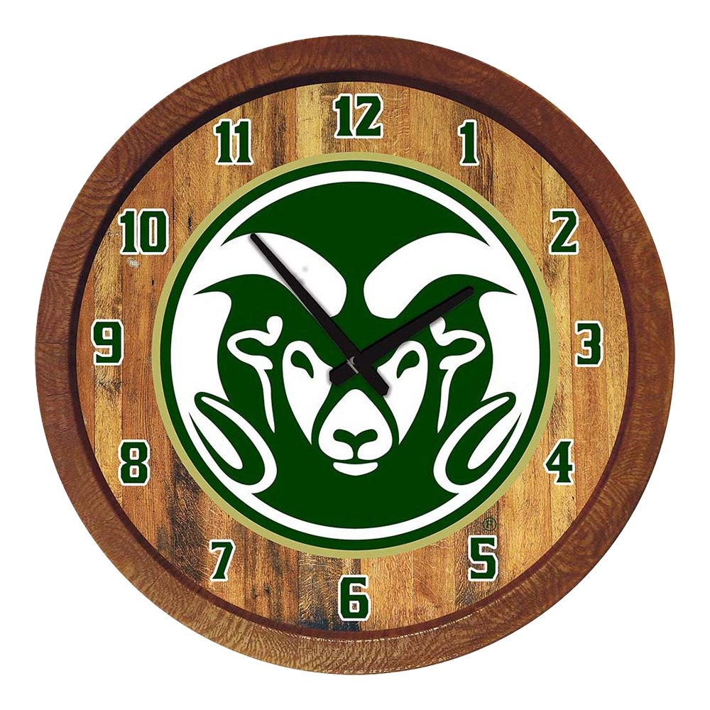 Colorado State Rams: "Faux" Barrel Top Wall Clock - The Fan-Brand