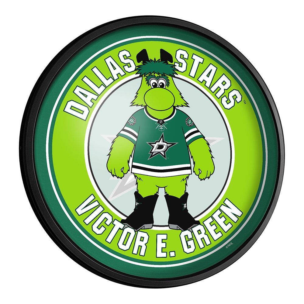Dallas Stars: Victory E. Green - Round Slimline Lighted Wall Sign - The ...