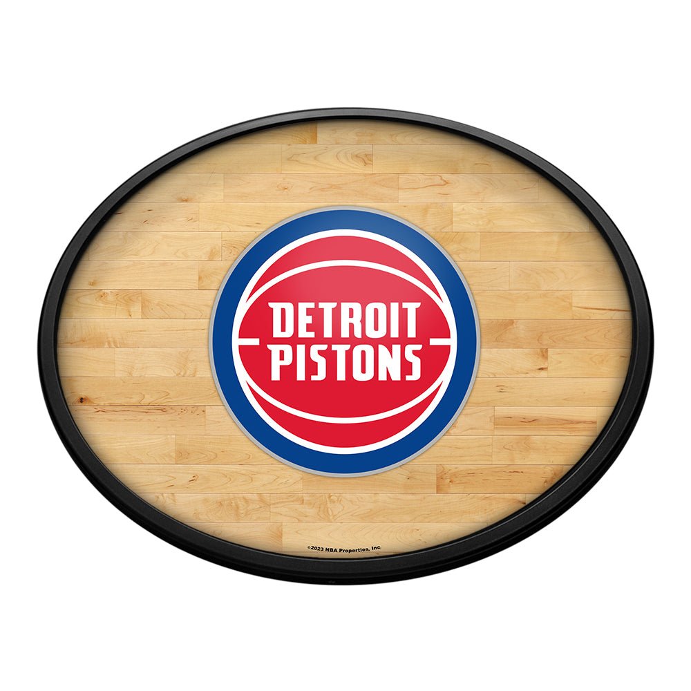 Detroit Pistons: Oval Slimline Lighted Wall Sign - The Fan-Brand