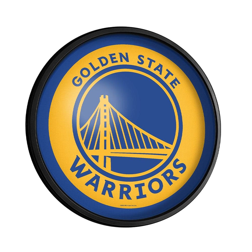 Golden State Warriors: Round Slimline Lighted Wall Sign - The Fan-Brand