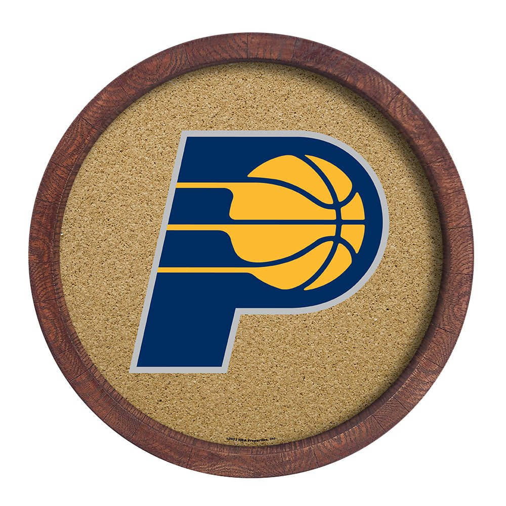 Indiana Pacers: "Faux" Barrel Framed Cork Board - The Fan-Brand