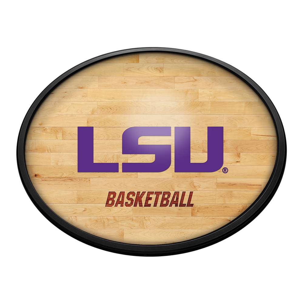 LSU Tigers: Hardwood - Oval Slimline Lighted Wall Sign - The Fan-Brand