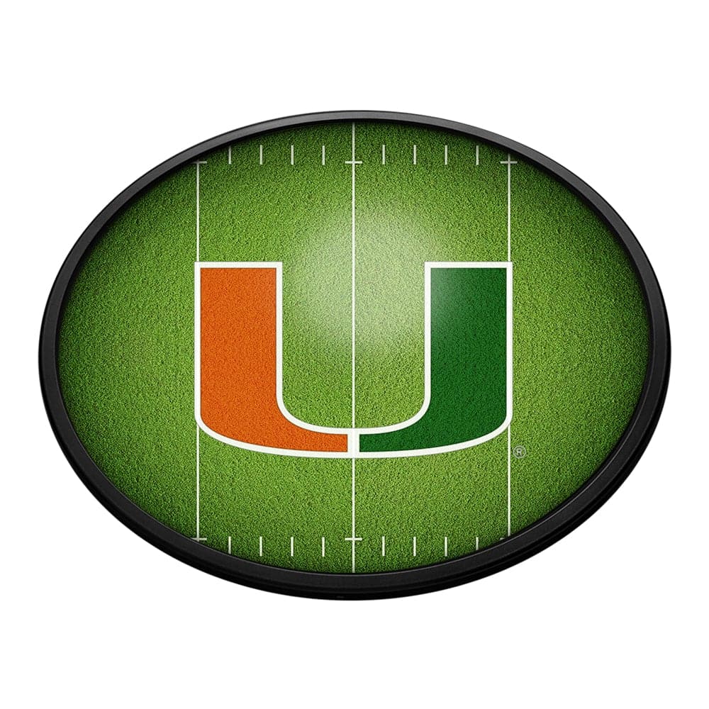 Miami Hurricanes: On the 50 - Oval Slimline Lighted Wall Sign - The Fan ...