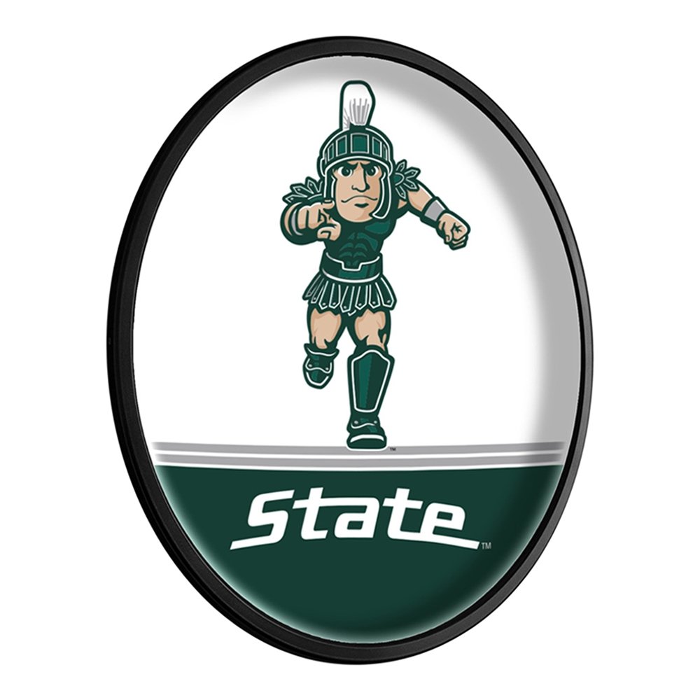 Michigan State Spartans: Sparty - Oval Slimline Lighted Wall Sign - The ...