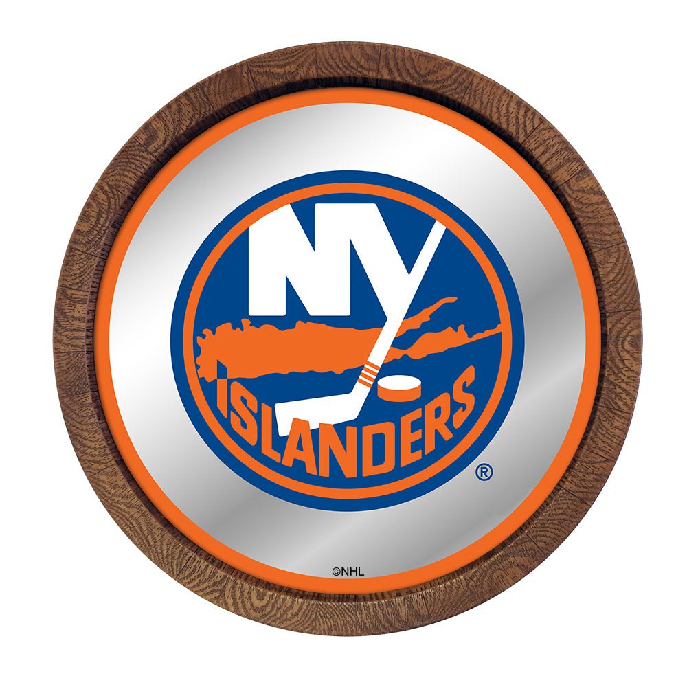 New York Islanders: Mirrored Barrel Top Wall Sign - The Fan-Brand