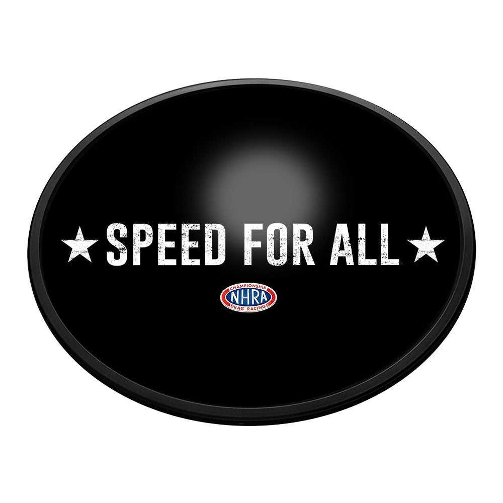 NHRA: Speed for All - Oval Slimline Lighted Wall Sign - The Fan-Brand