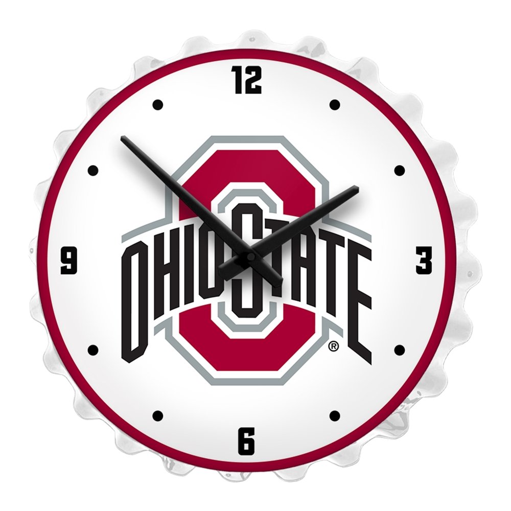Ohio State Buckeyes: Bottle Cap Lighted Wall Clock - The Fan-Brand