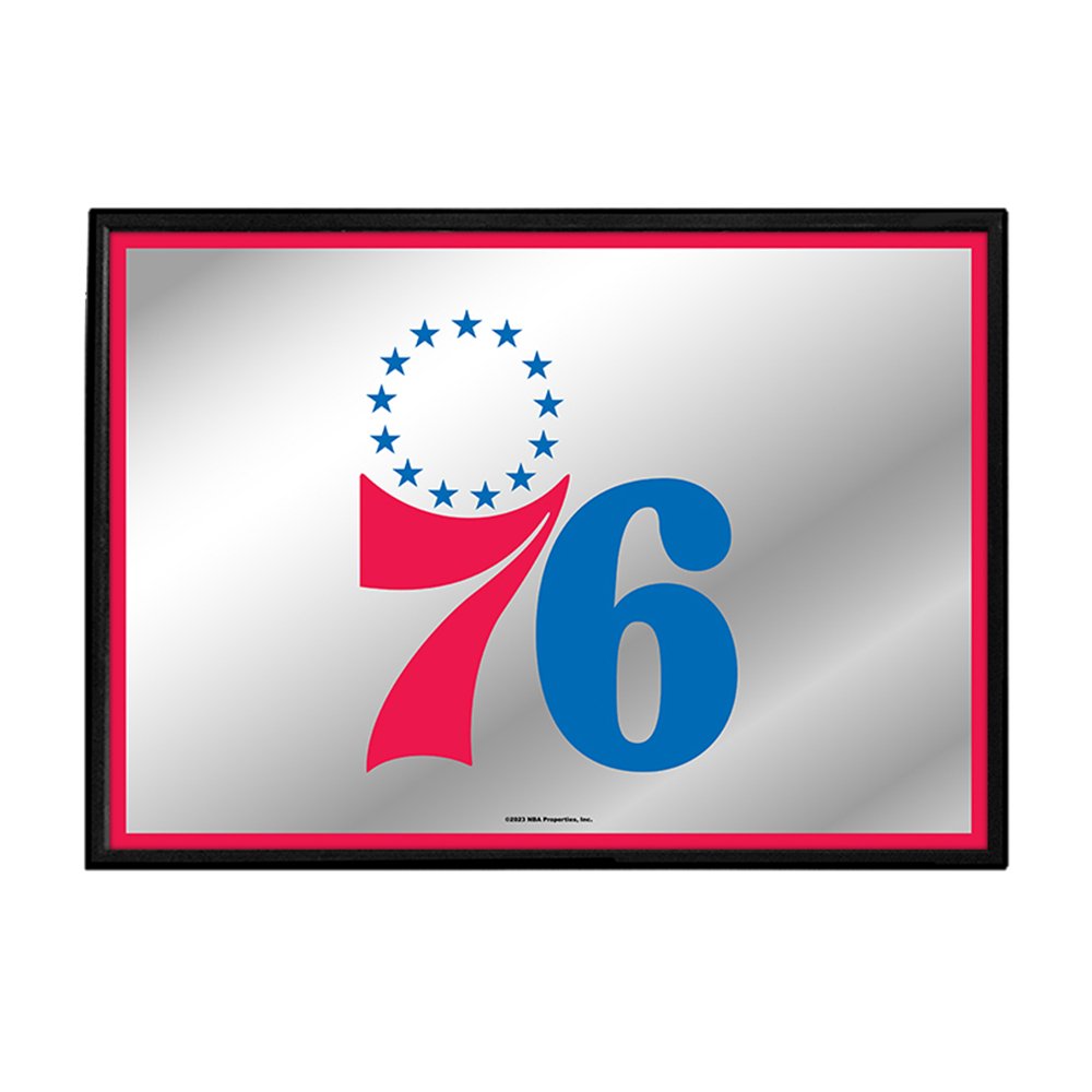 Philadelphia 76ers: Framed Mirrored Wall Sign - The Fan-Brand