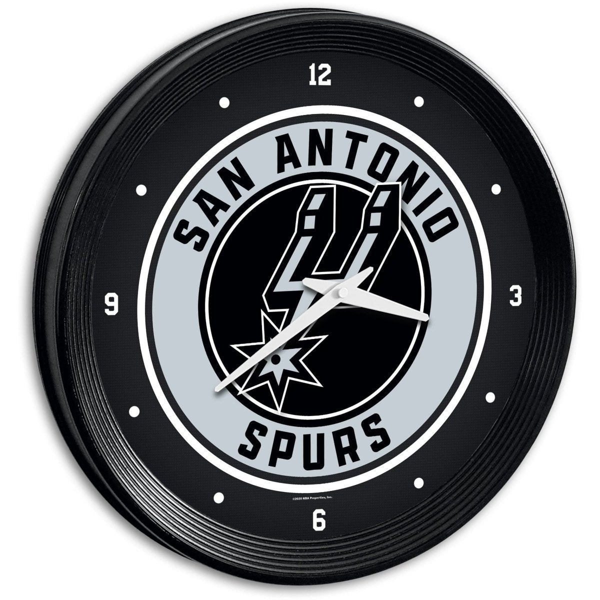 San Antonio Spurs: Ribbed Frame Wall Clock - The Fan-Brand
