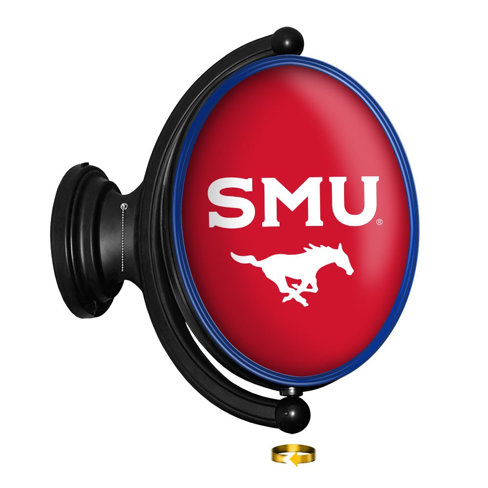 SMU Mustangs: SMU - Original Oval Rotating Lighted Wall Sign - The Fan ...