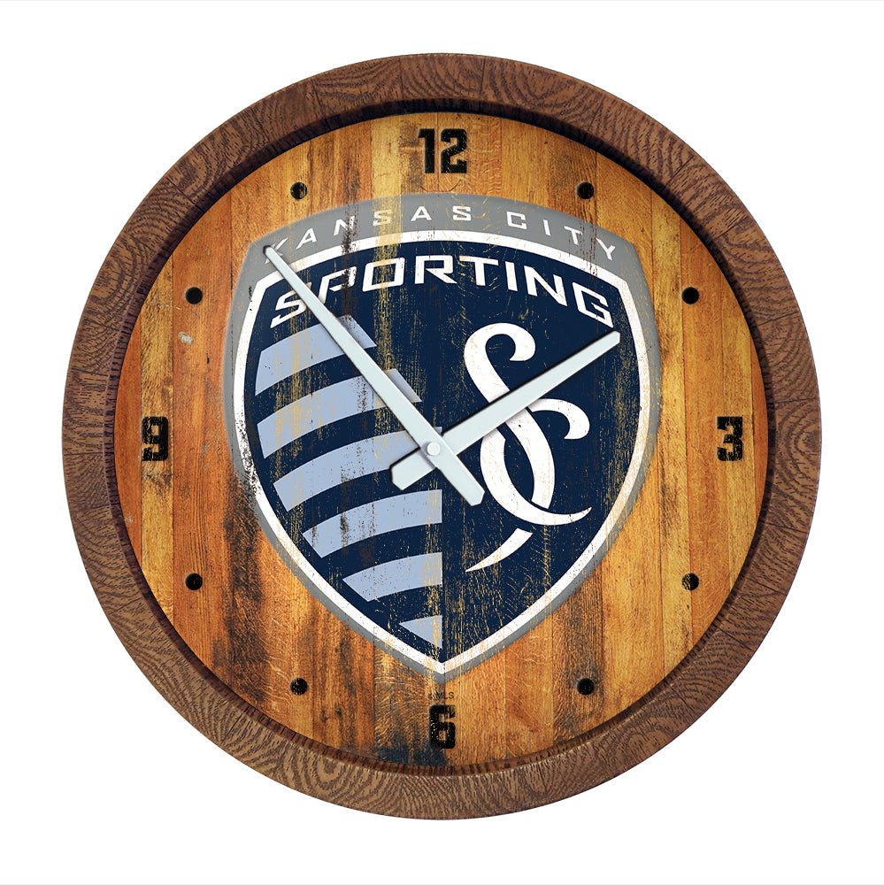 Sporting Kansas City: Weathered "Faux" Barrel Top Clock - The Fan-Brand