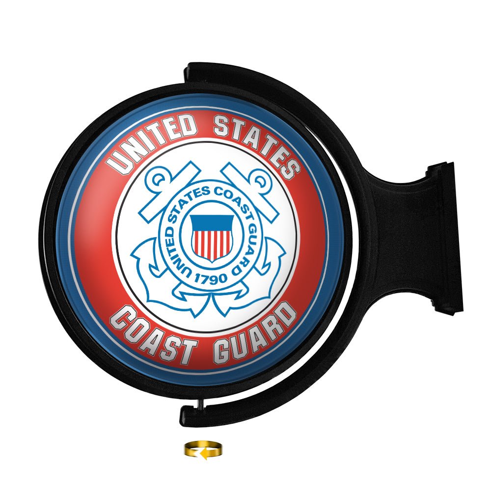 US Coast Guard: Original Round Rotating Lighted Wall Sign - The Fan-Brand