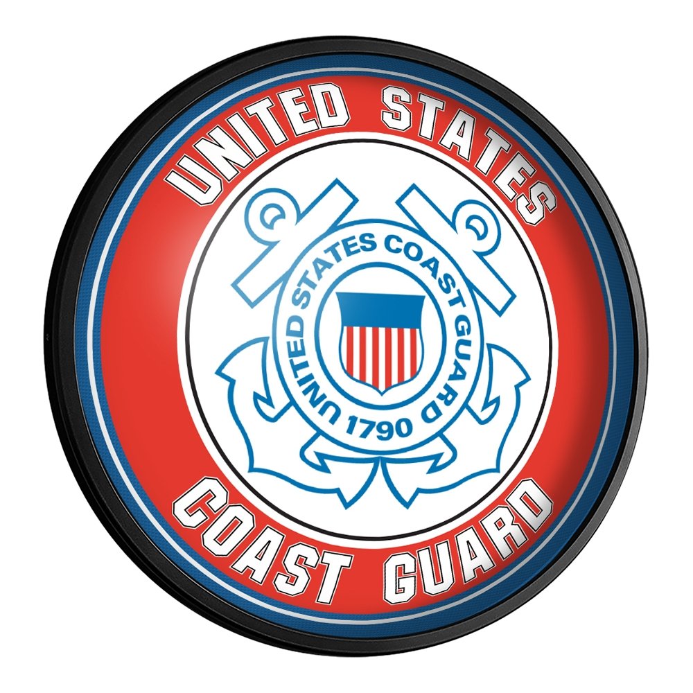 US Coast Guard: Round Slimline Lighted Wall Sign - The Fan-Brand