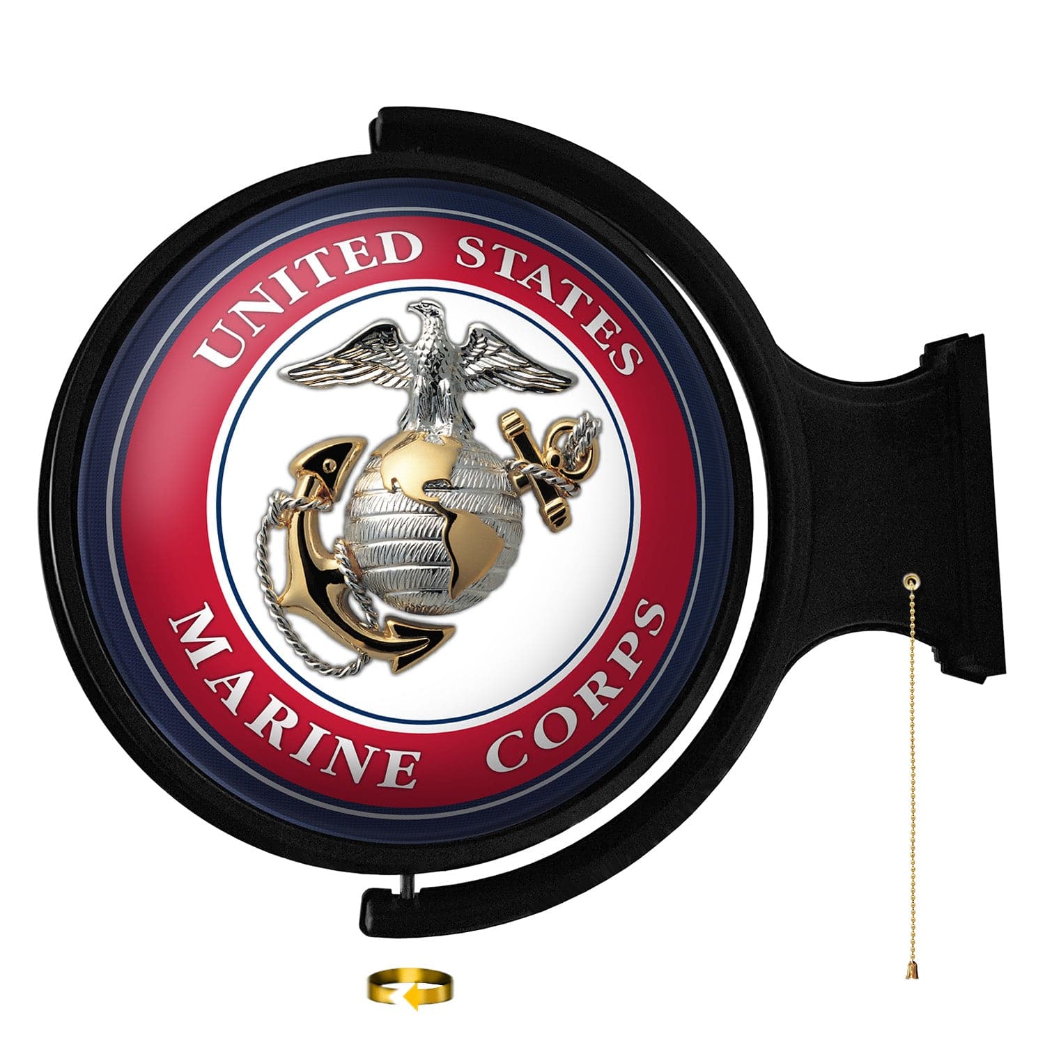 US Marine Corps: Original Round Rotating Lighted Wall Sign - The Fan-Brand