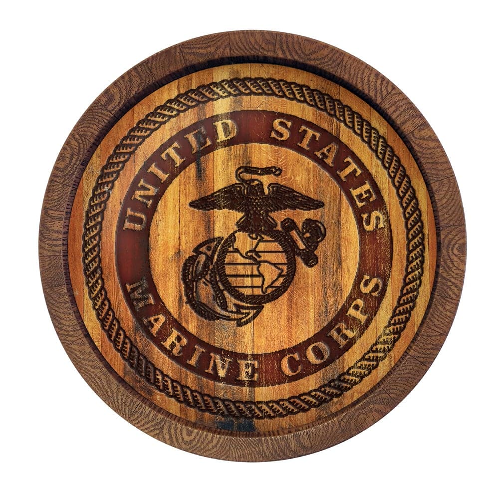 US Marine Corps: Seal - Branded "Faux" Barrel Top Sign - The Fan-Brand