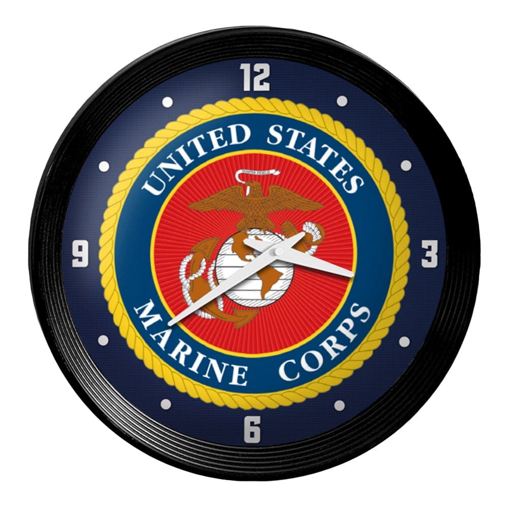 US Marine Corps: Seal - Ribbed Frame Wall Clock - The Fan-Brand