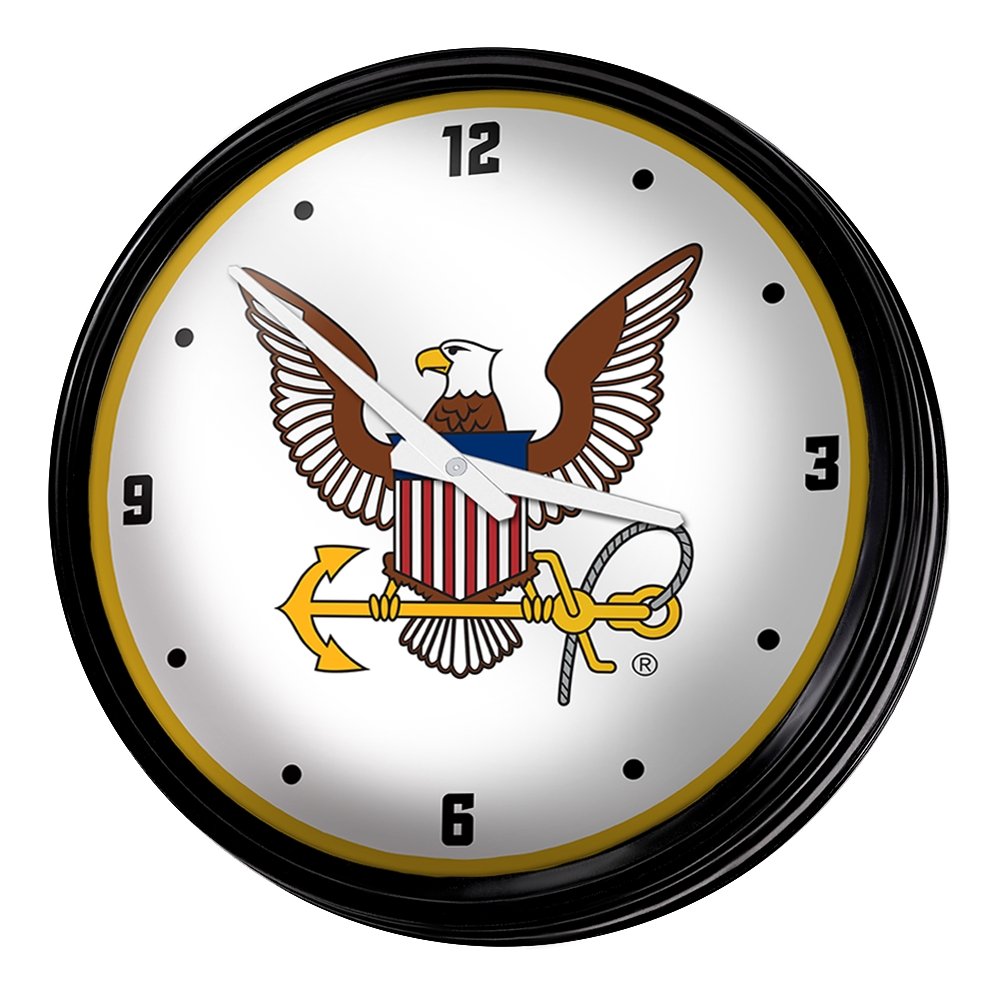 US Navy: Eagle - Retro Lighted Wall Clock - The Fan-Brand