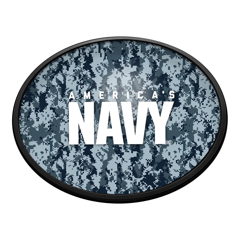US Navy: Oval Slimline Lighted Wall Sign - The Fan-Brand