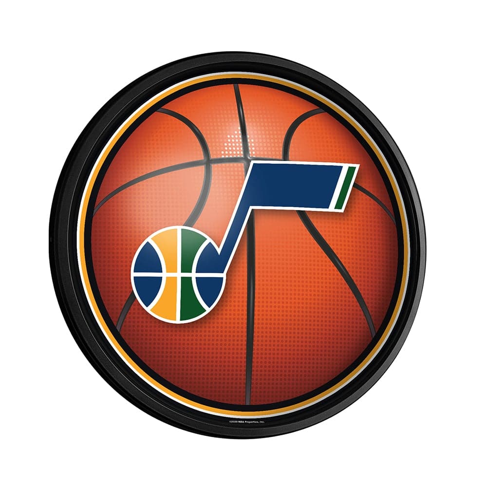 Utah Jazz: Basketball - Round Slimline Lighted Wall Sign - The Fan-Brand