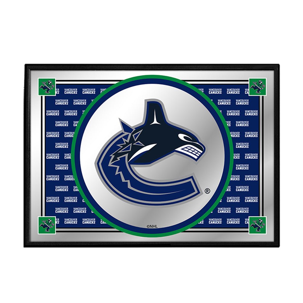 Vancouver Canucks: Team Spirit - Framed Mirrored Wall Sign - The Fan-Brand